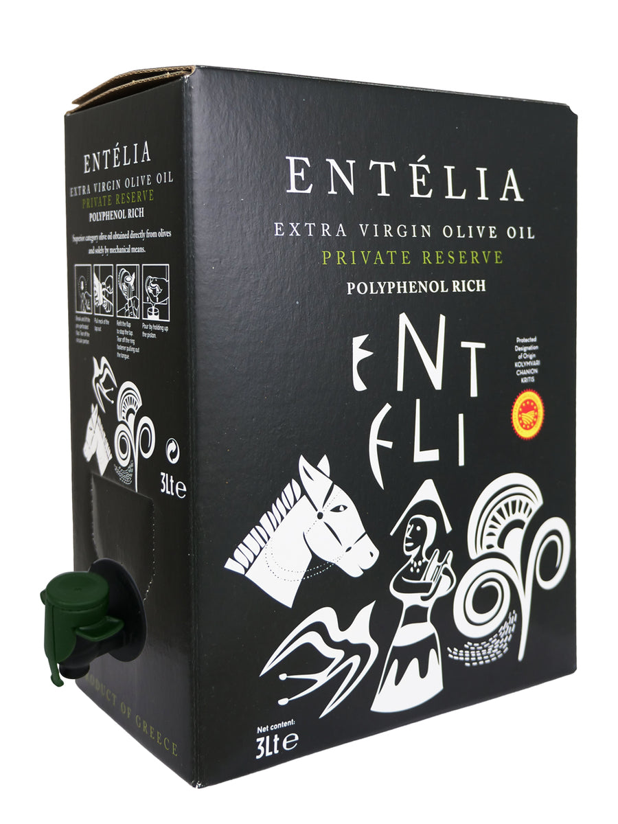 Entelia Private Reserve PDO Kolymvari Bag-In-Box Olive Oil 101 fl oz (3 l) – Olive Oil Lovers