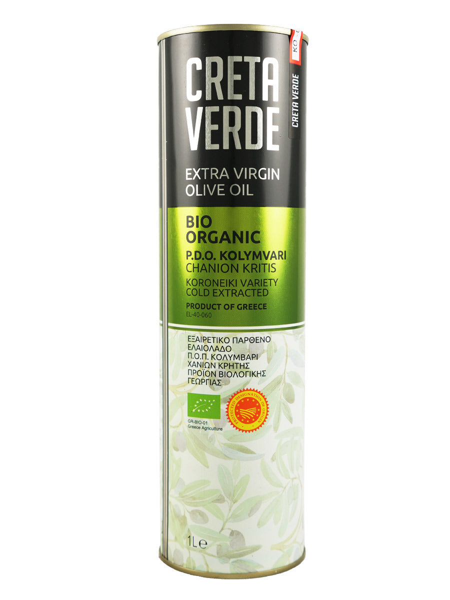 Creta Verde Organic Tin Extra Virgin Olive Oil 33.8 fl oz (1 Liter ...
